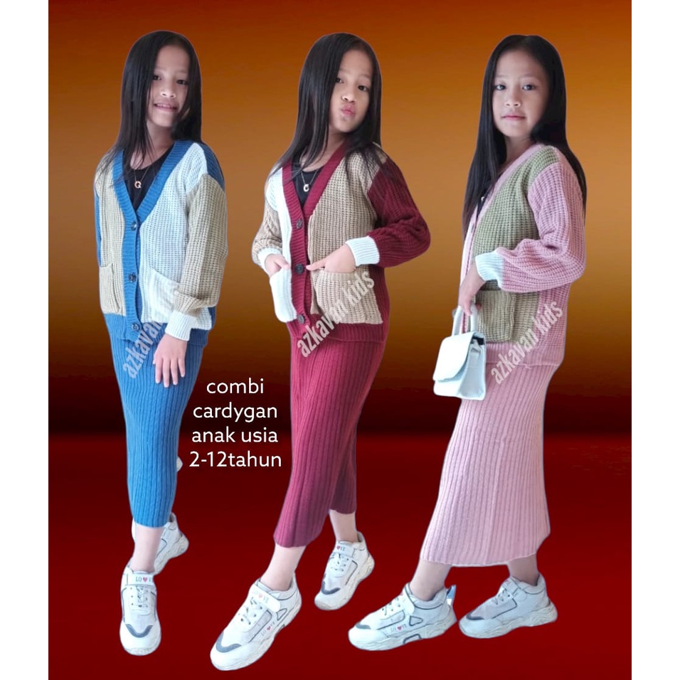 Jual MIX Cardigan Rajut COMBI 3 WARNA untuk anak usia 2-12 tahun ...