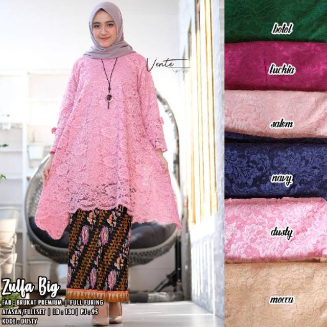 Jual Tunik Brokat Set Rok Jumbo Premium Ld 130Cm Kondangan Pesta ...