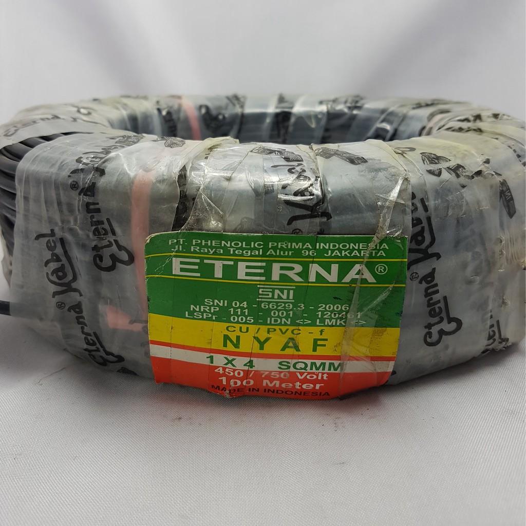 Jual ETERNA NYAF 4 MM ( 100M ) / KABEL LISTRIK SERABUT TEMBAGA AF 4MM ( 100 METER ) BIRU HITAM ...
