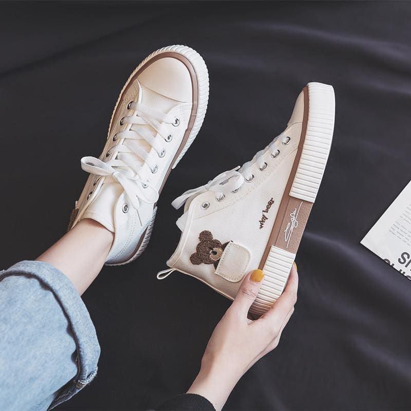 Jual Sepatu Korea Wanita Why Bear Tinggi Hitam Coklat Import / Sepatu ...