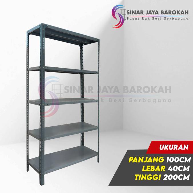 Jual Rak Besi Siku Lobang Uk40X100X200 Cm Varian Warna Biru Putih - Abu ...