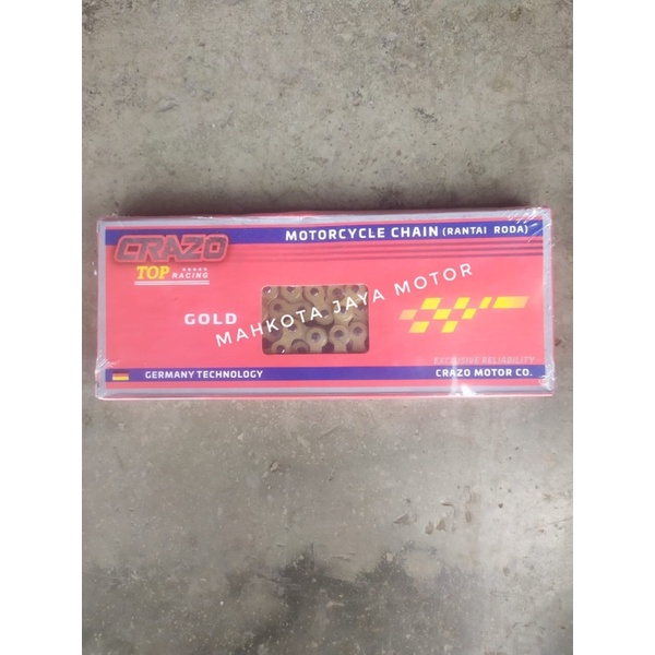Jual Rantai Gold 415H-130L Crazo kualitas terbaik - Rantai Motor Warna Gold | Shopee Indonesia