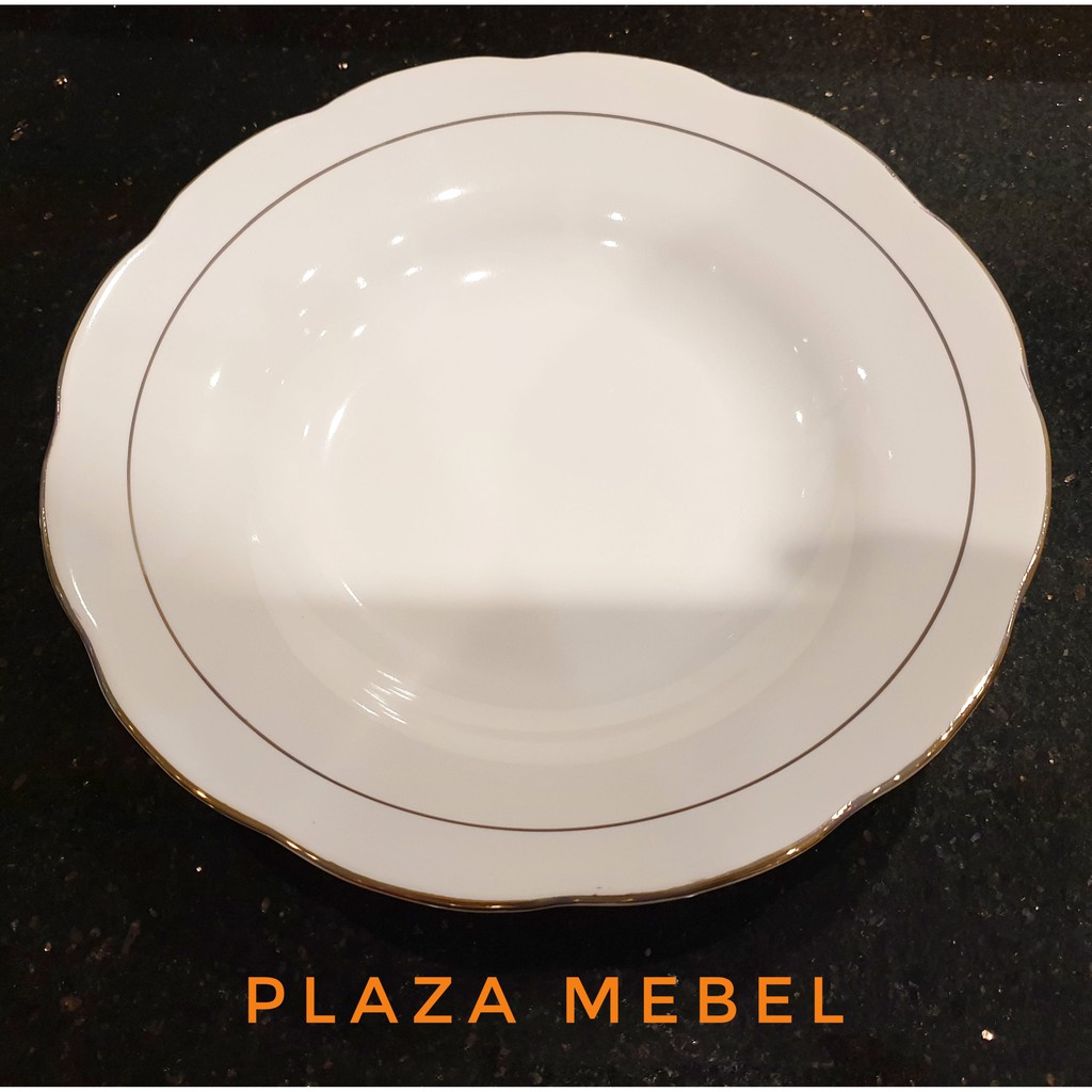 Jual Piring Makan Sango Putih List Emas Strip Mas 6pcs | Shopee Indonesia