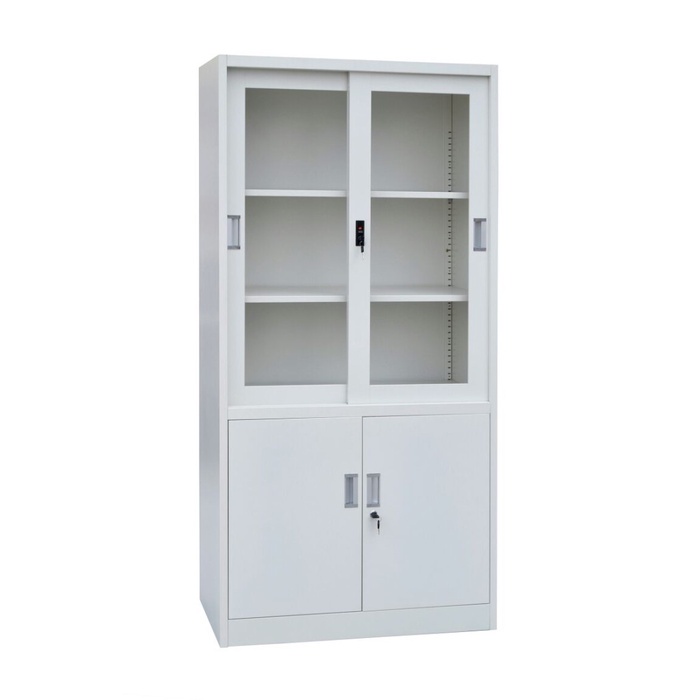 Jual Lemari File Arsip / Rak Buku / File Besi Sliding Kaca NEW LINE ...