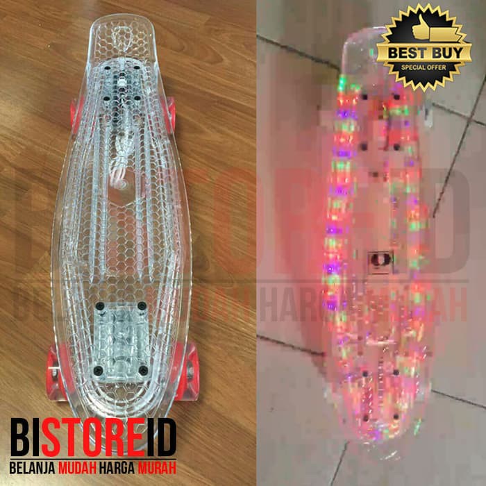Jual PENNY BOARD FULL LED TRANSPARENT BODY FISH BOARD | Shopee Indonesia