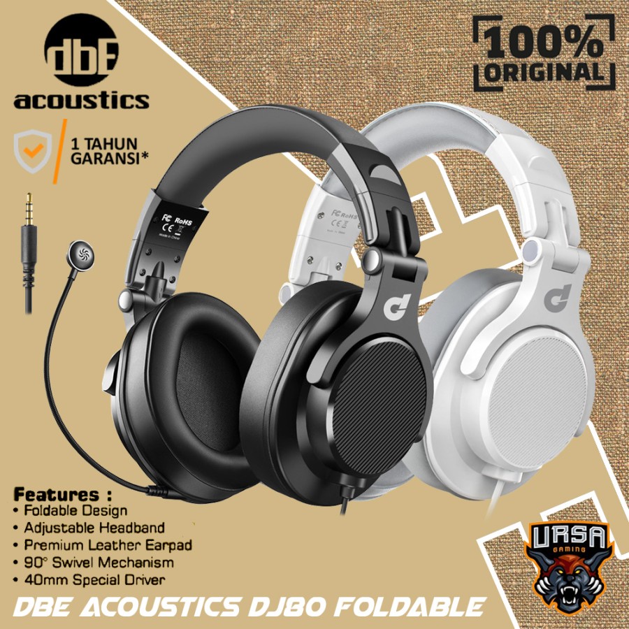 Jual Headset dbE DJ80 High Quality Foldable DJ Headphone - Gaming ...
