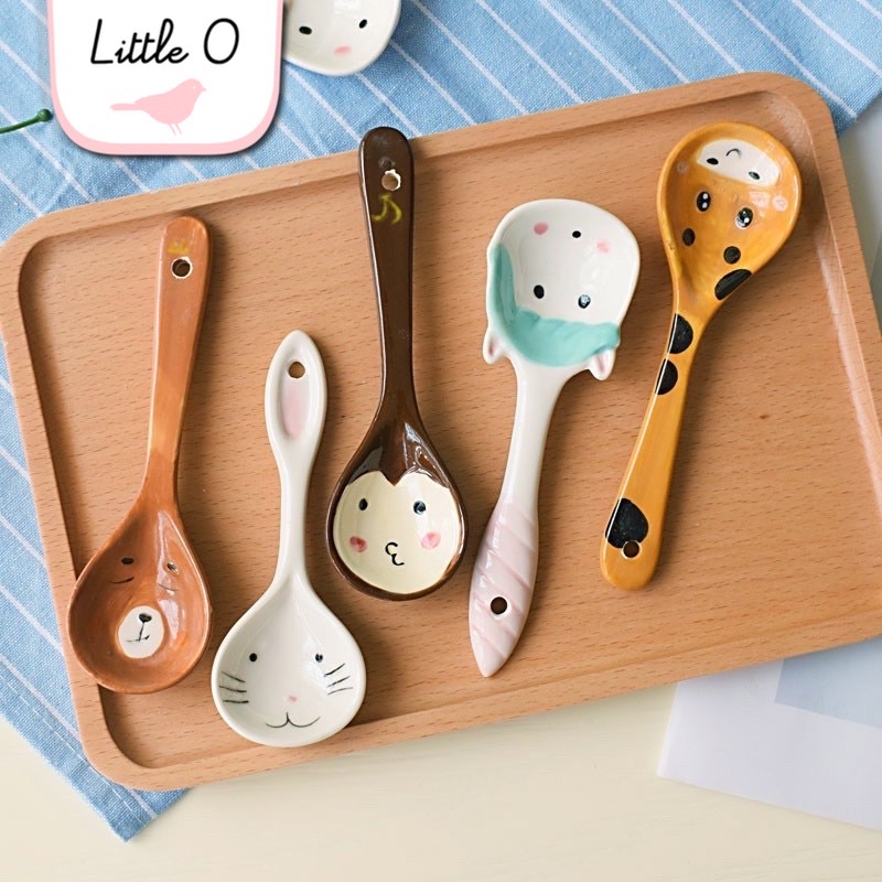 Jual Sendok sup keramik animals lucu tahan panas sendok anak | Shopee ...