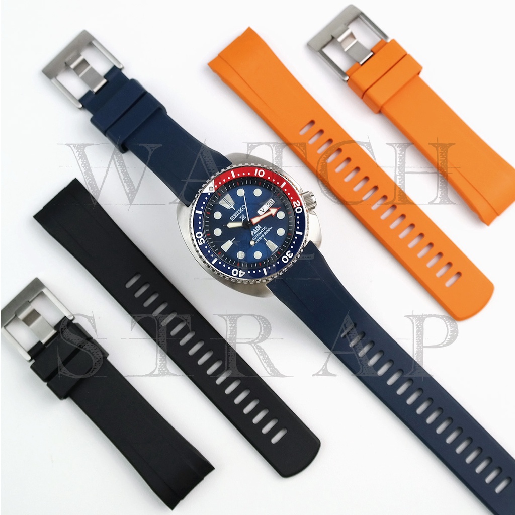 Jual Premium Curved End Diver Rubber Strap 22mm Seiko Turtle SRP777 ...