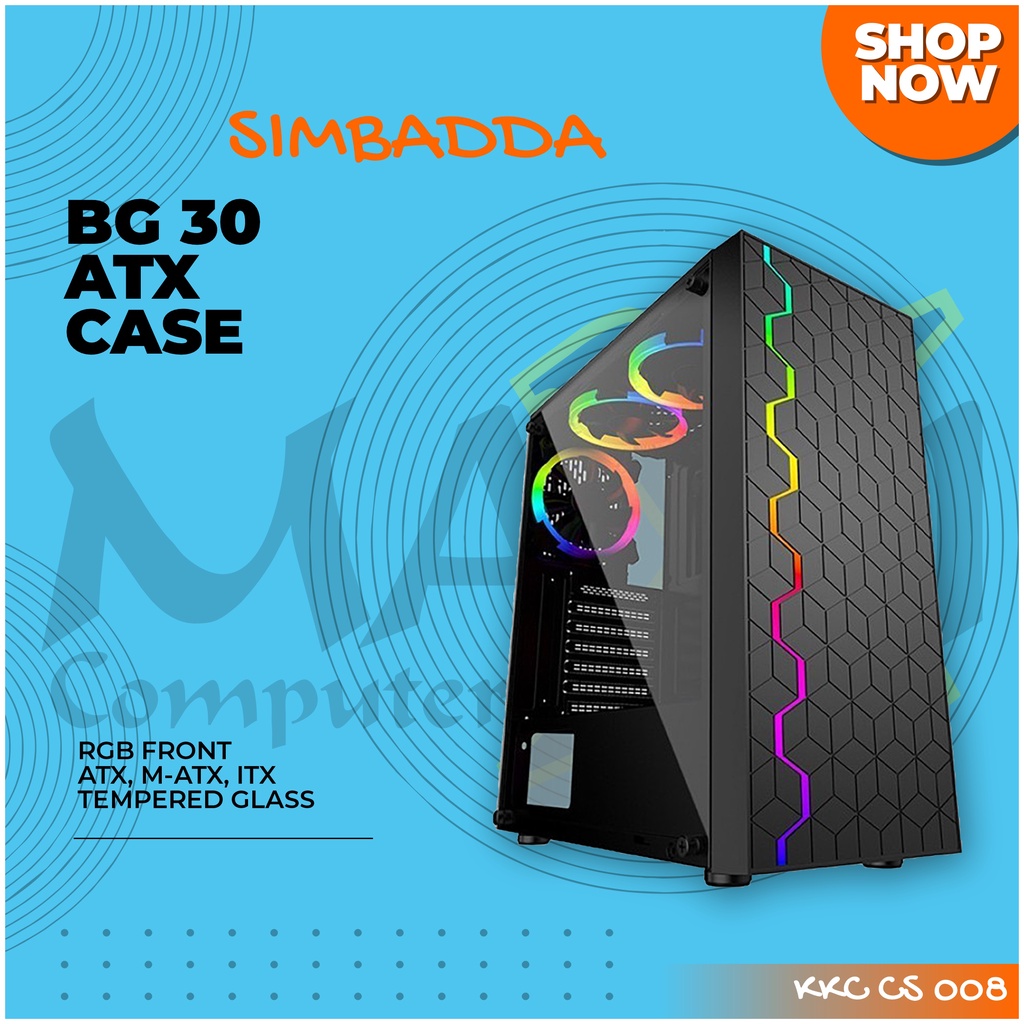 Jual Simbadda Battleground 30 Tempered Glass Side Panel ATX Gaming ...
