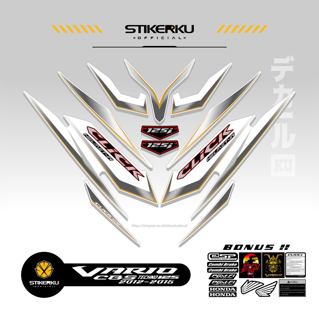 Jual STRIPING VARIO TECHNO 125 / LAMA / STIKER CLICK / STICKER / KONTES ...