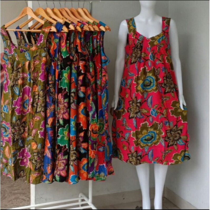 Jual Daster 26 kencana ungu lebel biru || daster yukensi | Shopee Indonesia