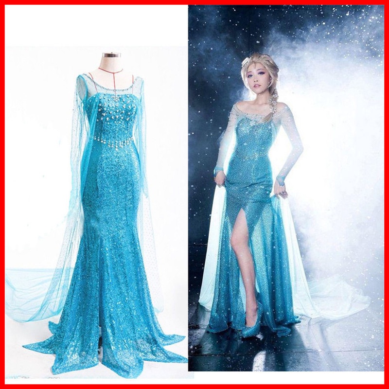 Jual GAUN PRINCESS FROZEN ELSA WANITA COSPLAY PAKAIAN DISNEY PUTERI ...