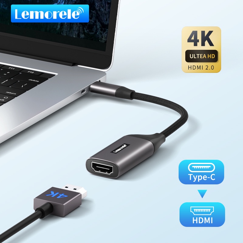Jual Lemorele USB C-Ke-HDMI adapter 4K, Thunderbolt Adaptor 3-ke-HDMI ...