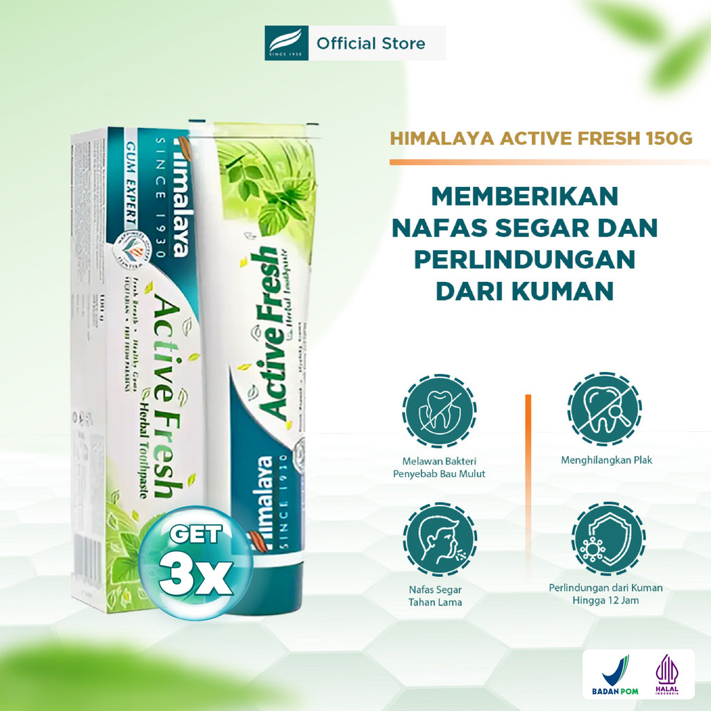 Jual ( PAKET HEMAT ISI 3 ) Himalaya Active Fresh Herbal Toothpaste 3 x ...