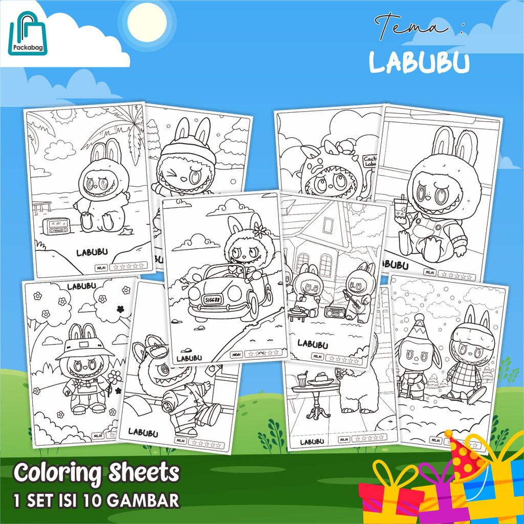 Jual KERTAS MEWARNAI ANAK UKURAN A4 – 1 PACK ISI 10 LEMBAR – COLORING ...