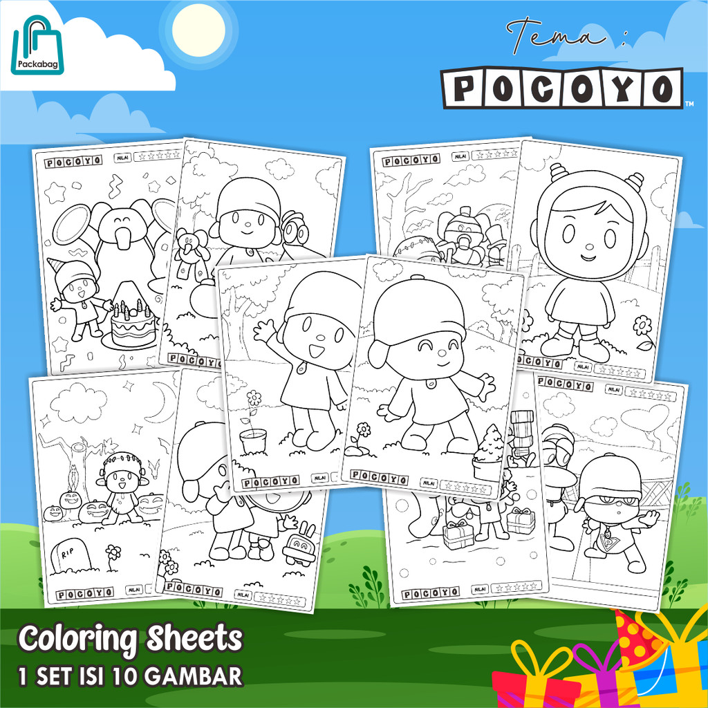 Jual KERTAS MEWARNAI ANAK UKURAN A4 – 1 PACK ISI 10 LEMBAR – COLORING ...