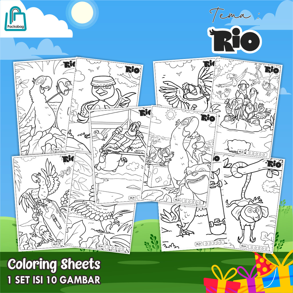 Jual KERTAS MEWARNAI ANAK UKURAN A4 – 1 PACK ISI 10 LEMBAR – COLORING ...