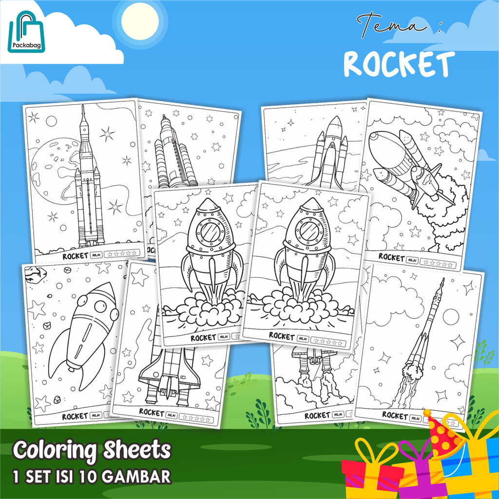 Jual KERTAS MEWARNAI ANAK A5 MURAH – 1 PACK ISI 10 LEMBAR – COLORING ...