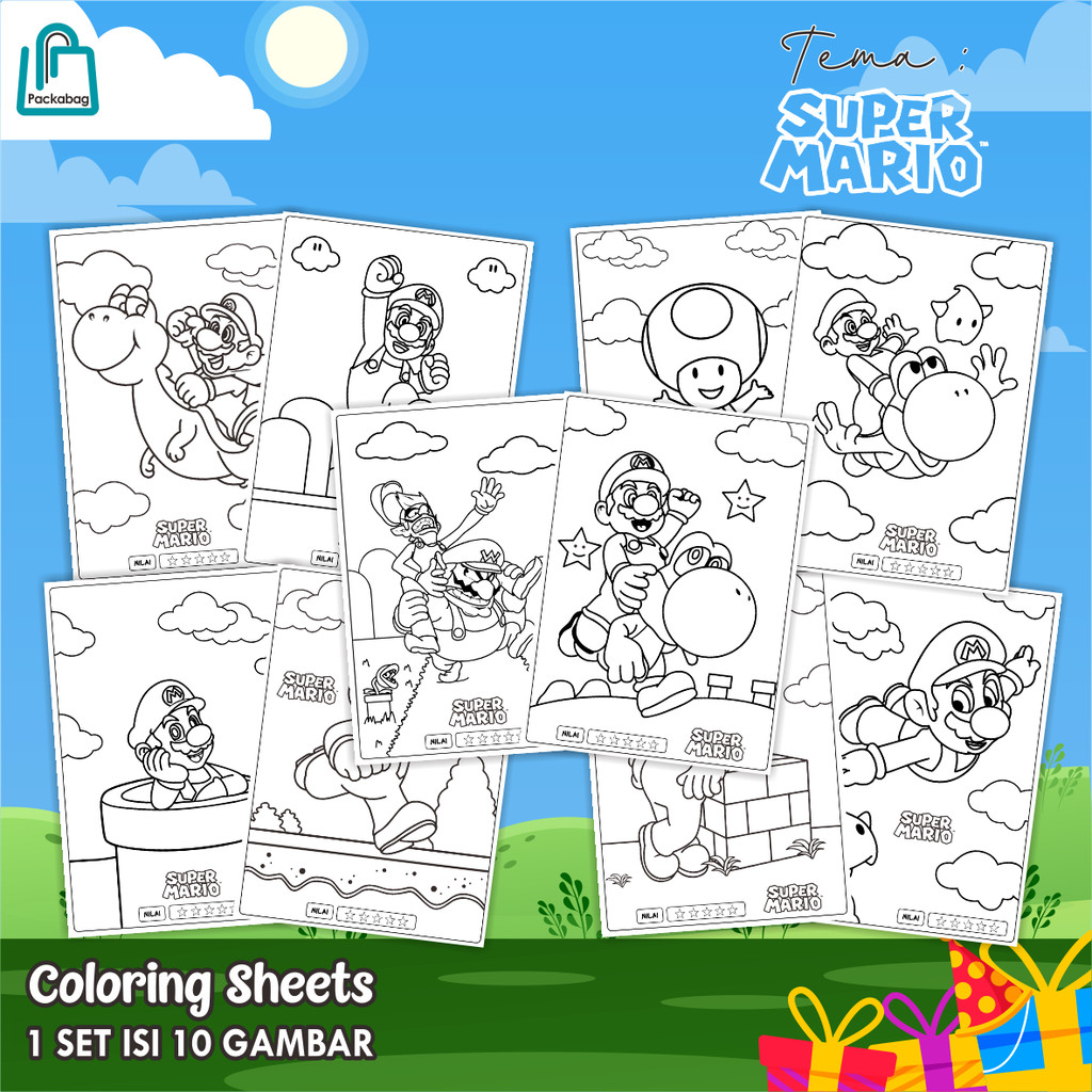Jual KERTAS MEWARNAI ANAK UKURAN A4 – 1 PACK ISI 10 LEMBAR – COLORING ...