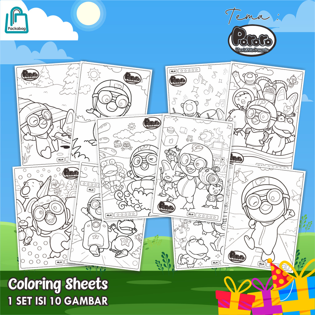Jual LEMBAR MEWARNAI ANAK A5 MURAH – 1 PACK 10 LEMBAR – COLORING SHEETS ...