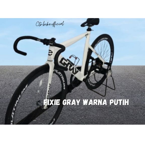 Jual SEPEDA FIXIE GRAY WARNA PUTIH SIAP PAKAI | Shopee Indonesia