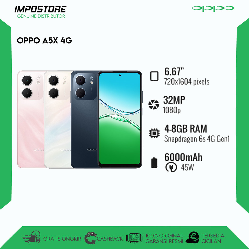 Jual OPPO A5X - 8/128GB RAM - SNAPDRAGON 6S GEN 1 - REPACK | Shopee ...