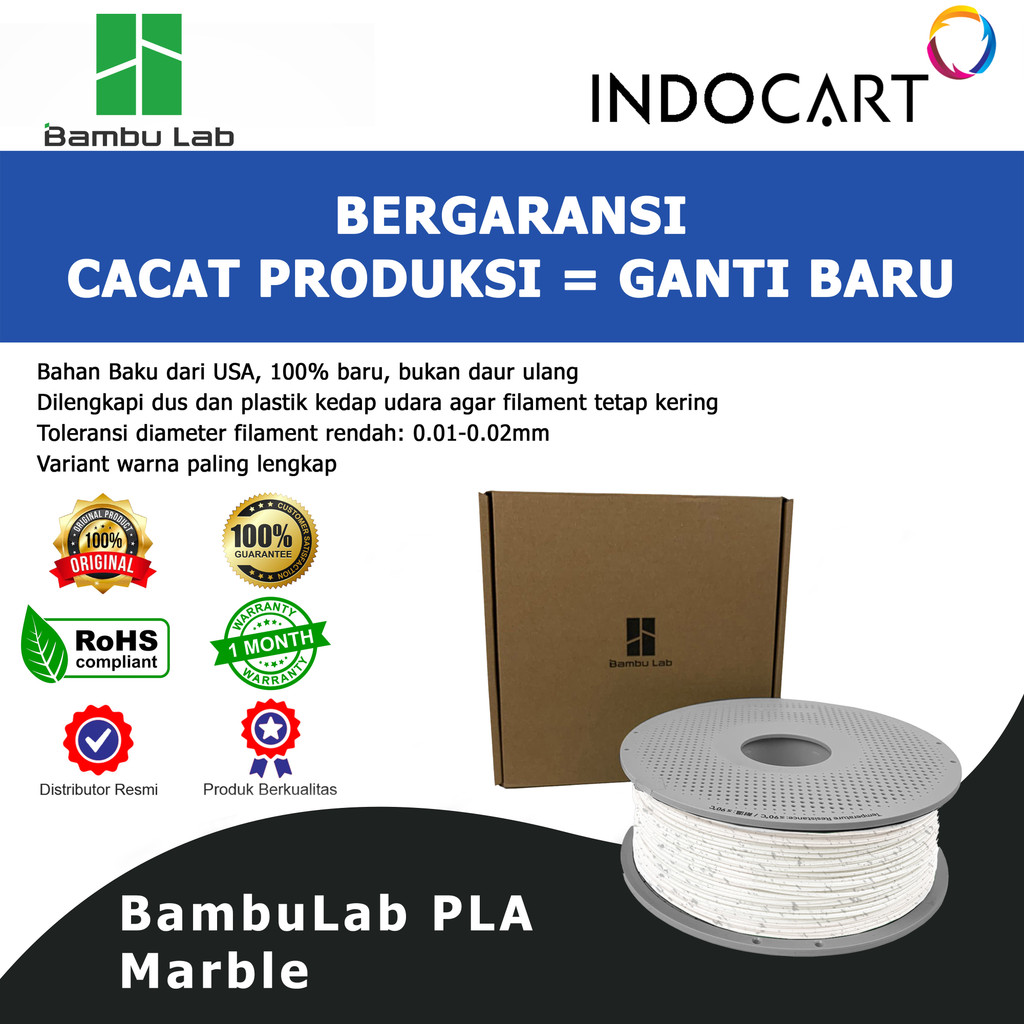 Jual 3D Printer Filament BambuLab PLA Marble Natural Stone Like Texture ...