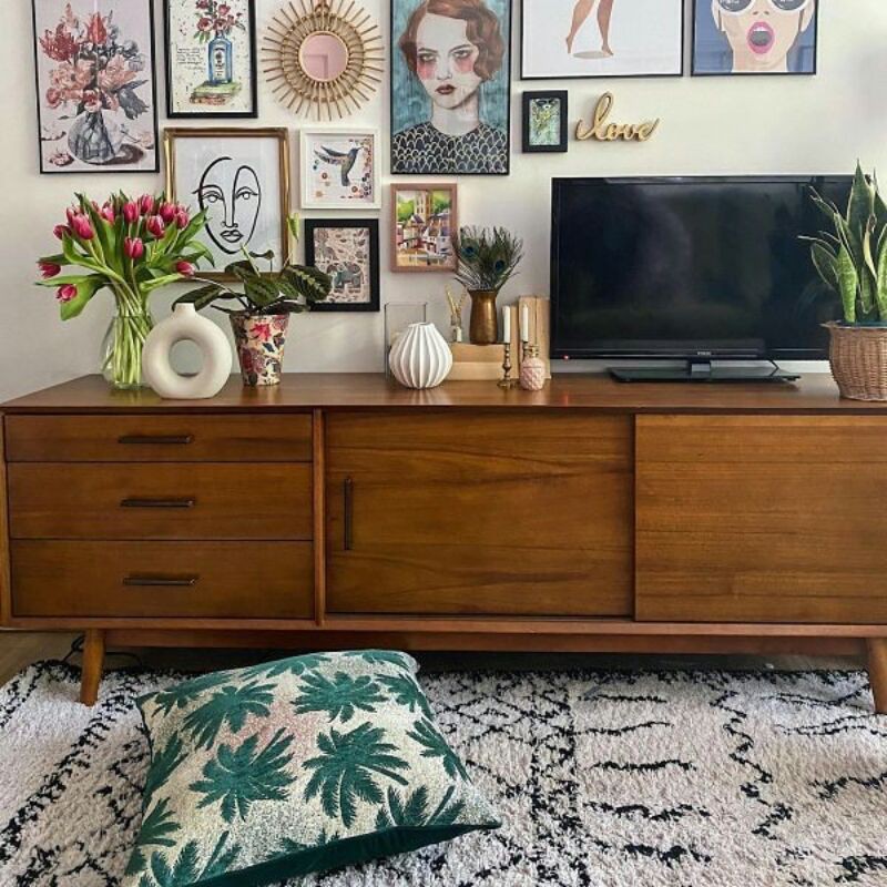 Jual BUFET TV /MEJA TV SLIDING RETRO KAYU JATI | Shopee Indonesia