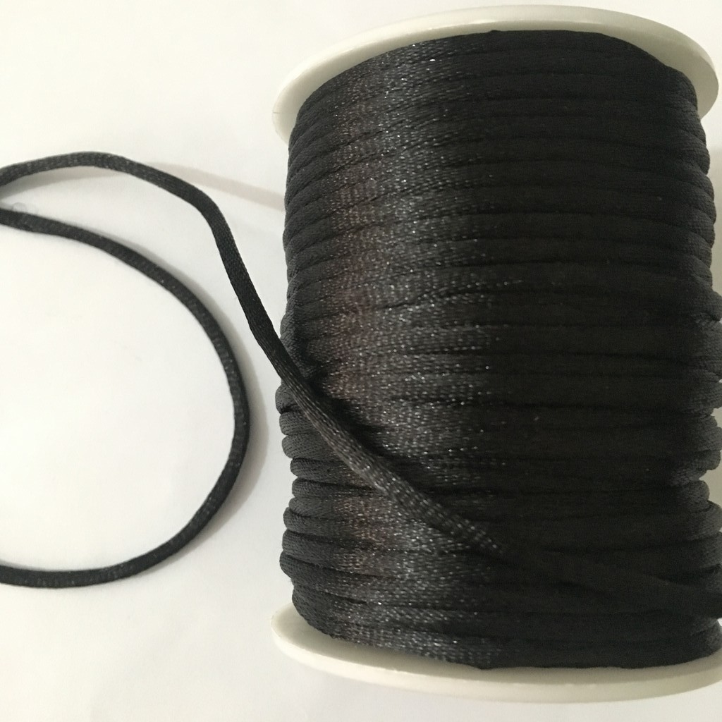 Jual Tali Satin Cina 3mm Hitam | Shopee Indonesia