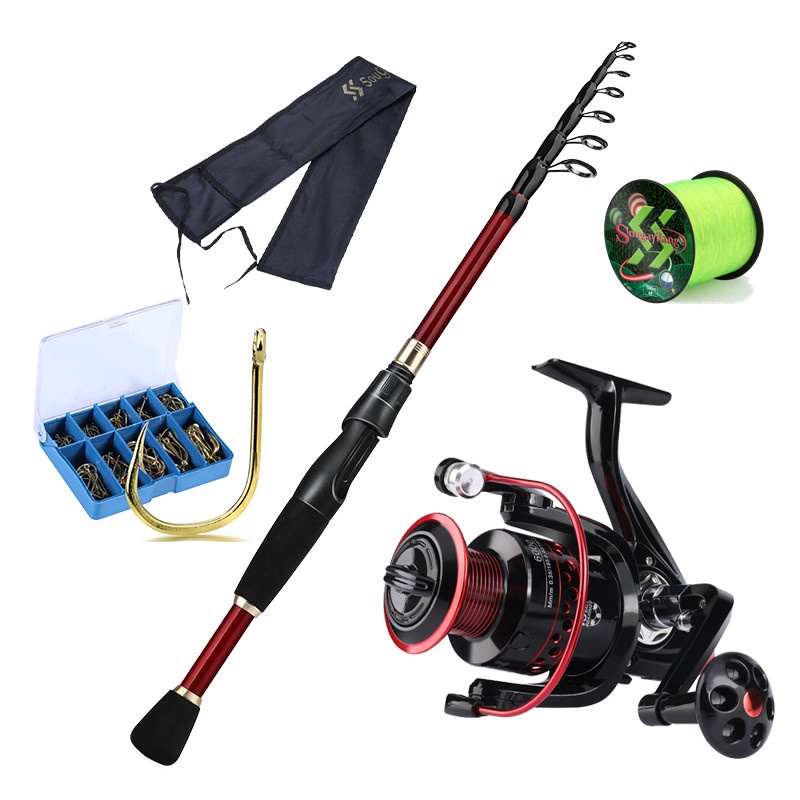 Jual Sougayilang Teleskopik Pancing Set 1.8m/2.1m/2.4m Joran Pancing Set Reel Pancing Ukuran ...