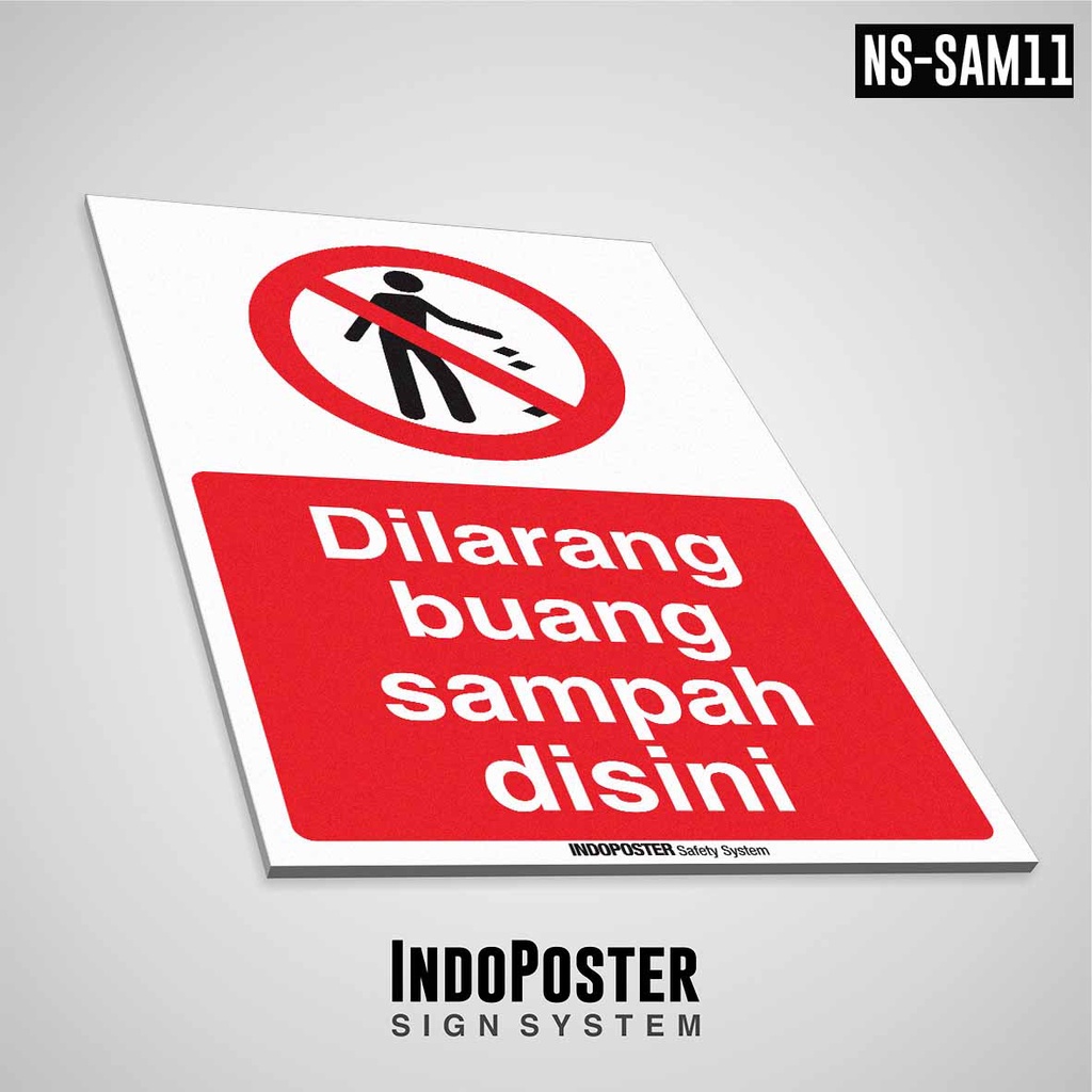 Jual Safety Sign Rambu K3 PVC ISO Dilarang Buang Sampah Disini | Shopee ...