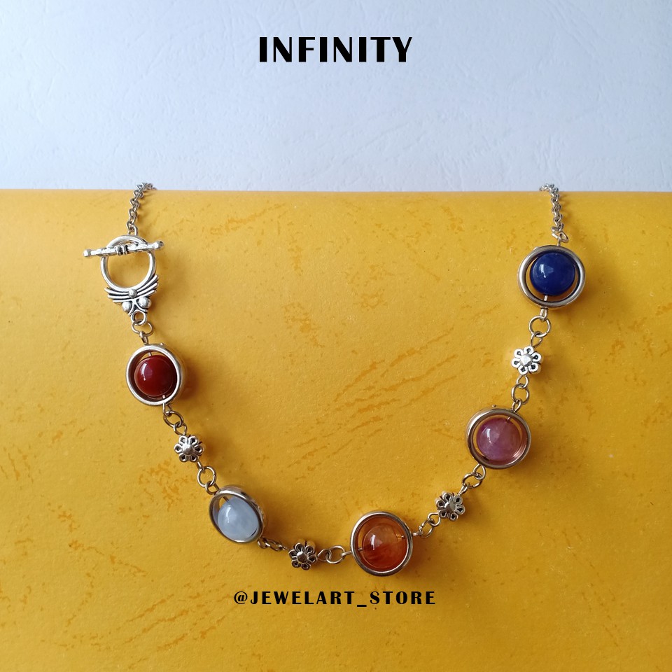 Jual Kalung INFINITY STONES Bisa COD Beads Metal dan Akrilik Hijab ...