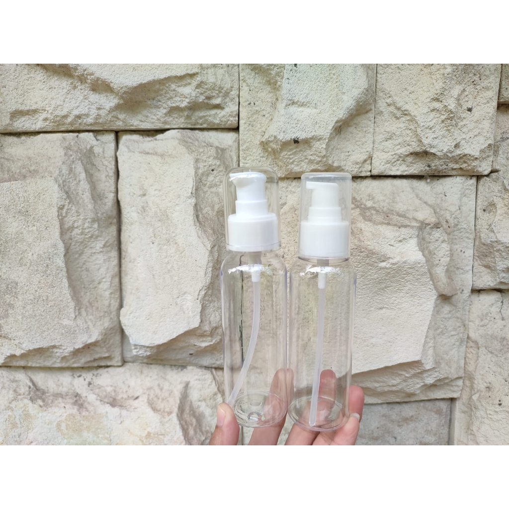 Jual Botol Pump 100ml Plastik Bening Botol Kosmetik Plastik Bening ...