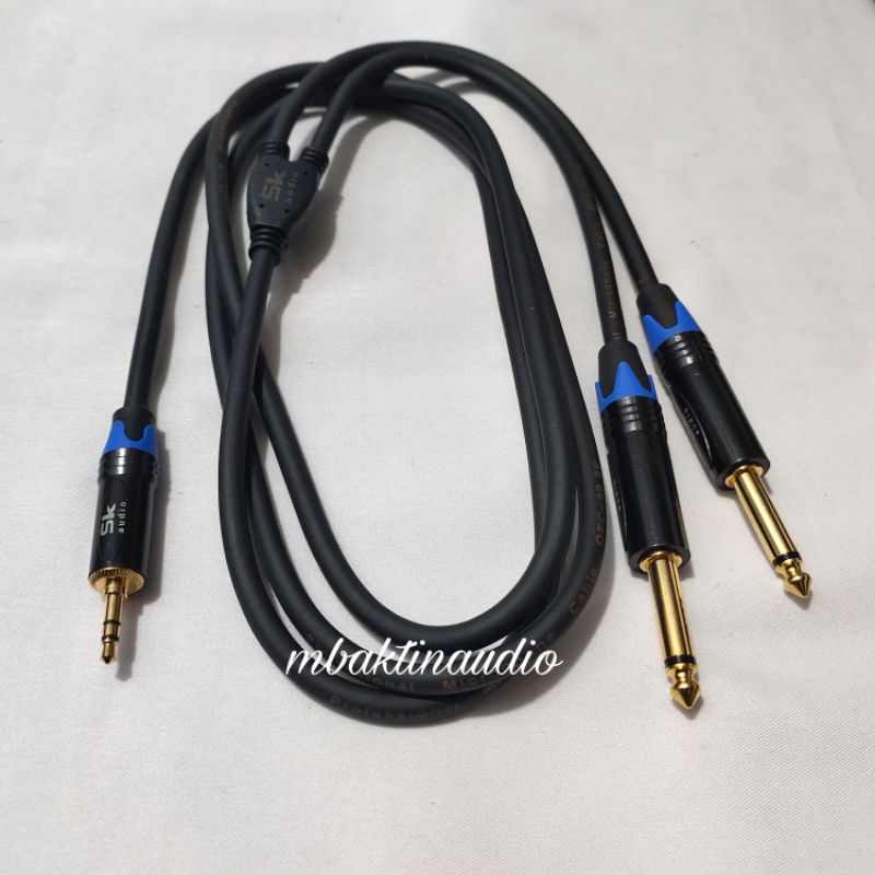 Jual Kabel HP Stereo Jack 3.5mm ke 2 Jack Toa Akai Mono SK Audio ...
