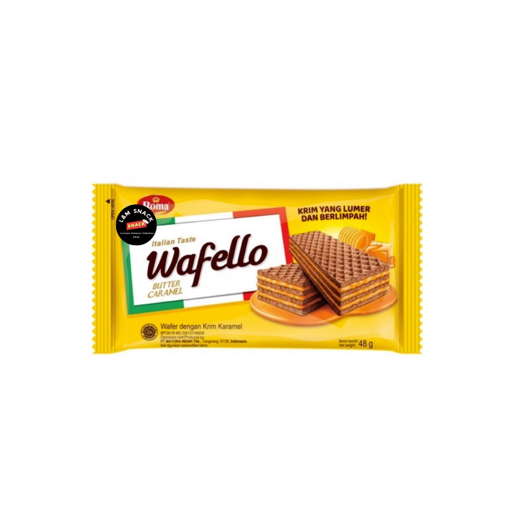 Jual Wafello Wafer Cokelat/Caramel Eceran 1000/2000 1 Pack Isi 10 pcs ...