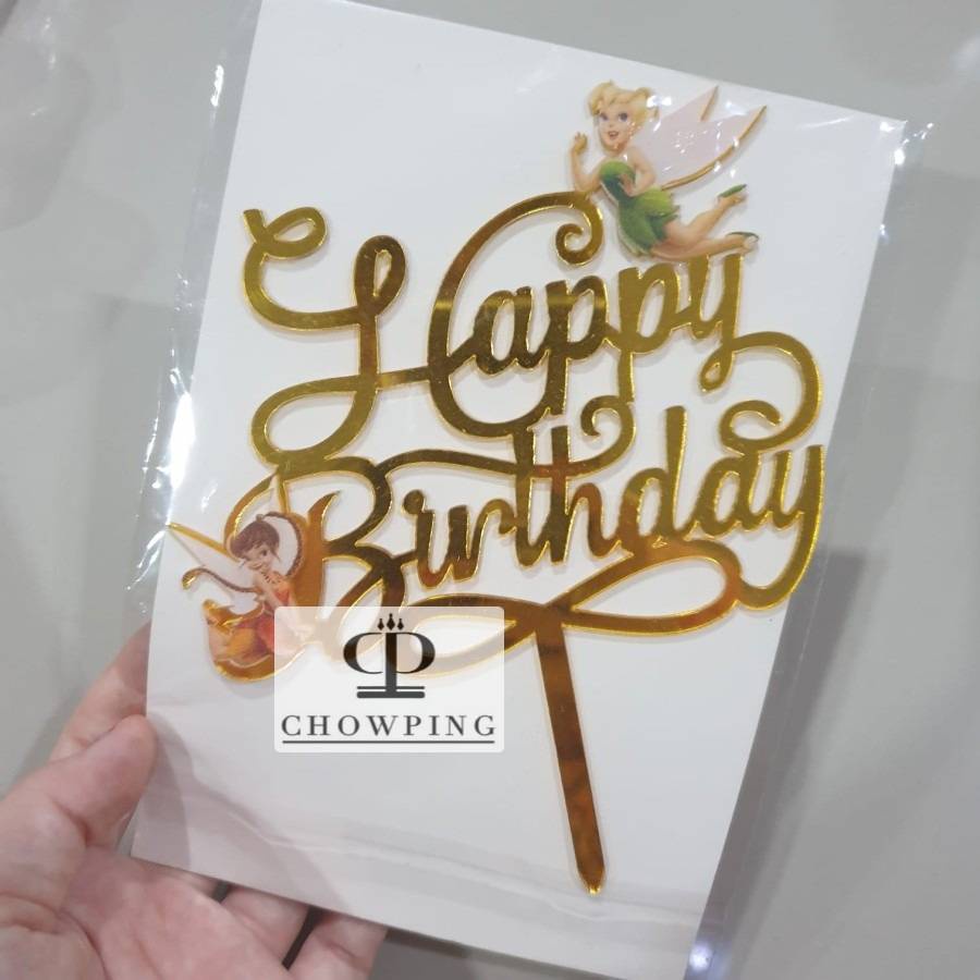 Jual Cake Topper Tusukan Hiasan Kue Acrylic Happy Birthday Peri ...
