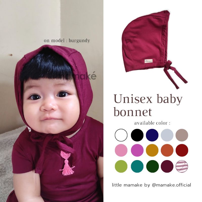 Jual Topi bayi model bonnet unisex laki2 baby bonnet | Shopee Indonesia