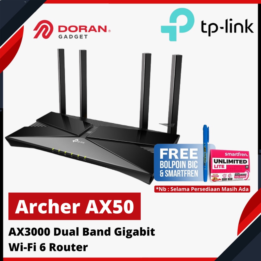 Jual TP-LINK Archer AX50 | AX3000 Dual Band Gigabit Wi-Fi 6 Router ...