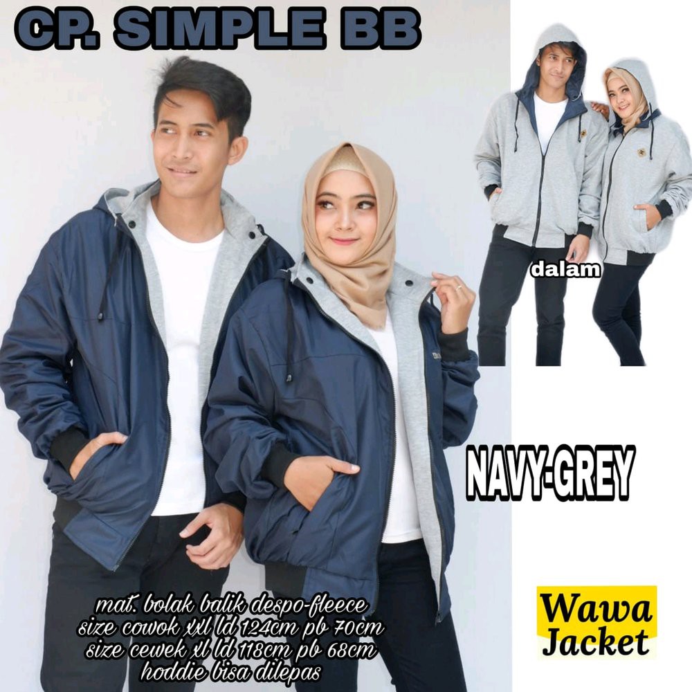 Jual Jaket BB simple Couple Pasangan Pria/Wanita Tebal dan Hangat ...