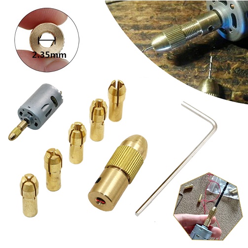 Jual 7in1 5pcs Chuck Set 2.35 Drill Collet Electric Motor DC Micro ...