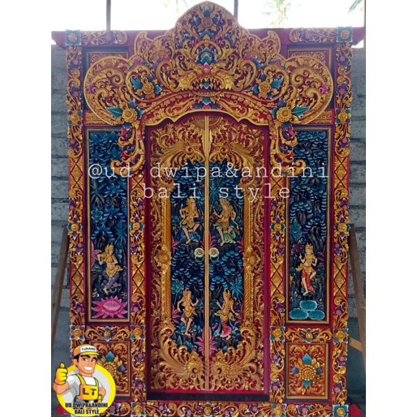 Jual gebyok bali full ukiran bali motif wayang finising gold prada ...