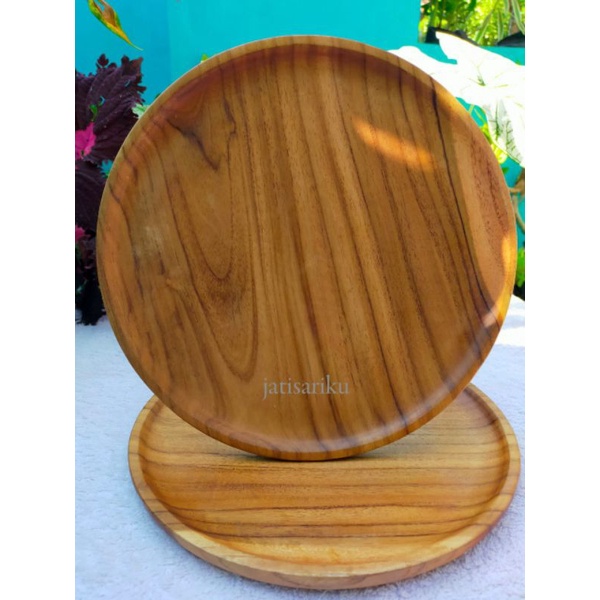 Jual PIRING LIUK KAYU JATI UKURAN 25CM/WADAH SAJI PIZZA/MAKANAN/SALAD ...