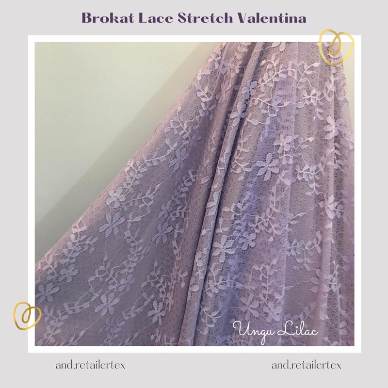 Jual Kain Brokat Lace Stretch Valentina warna Lilac | Shopee Indonesia