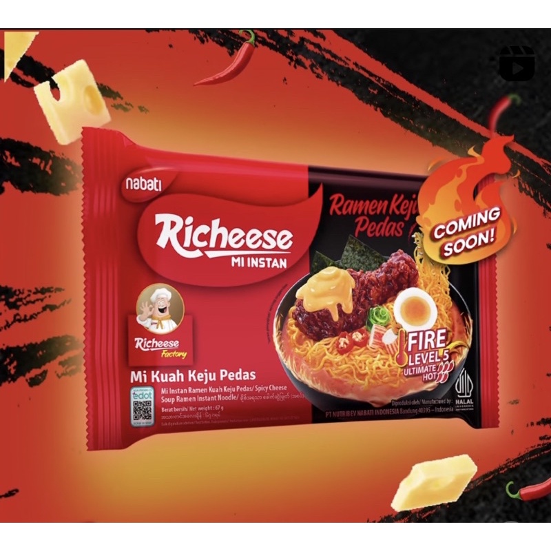 Jual Richeese Mie Instan Goreng Ramen Mi Goreng Richeese Pedas Level 0 ...