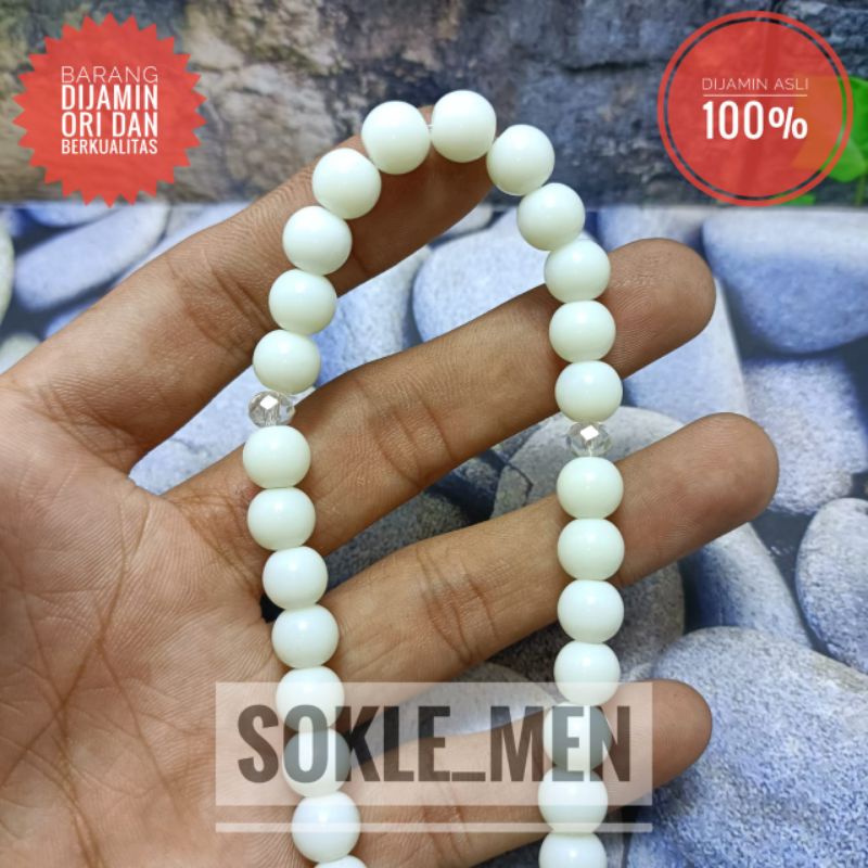Jual TASBIH BATU JADE GIOK PUTIH 33 BUTIR UKURAN 8MM | Shopee Indonesia