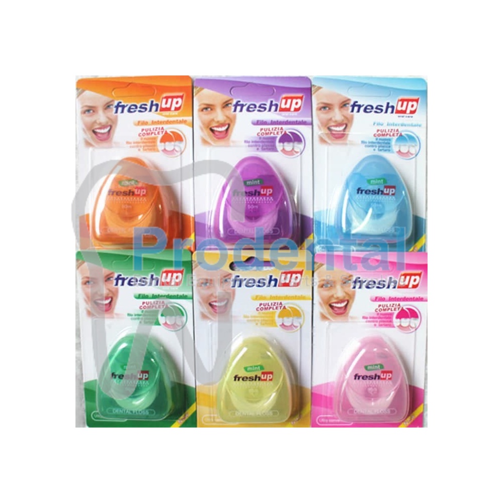 Jual Dental Floss Roll / Benang Gigi Fresh Up Mint wax mint waxed 50 ...