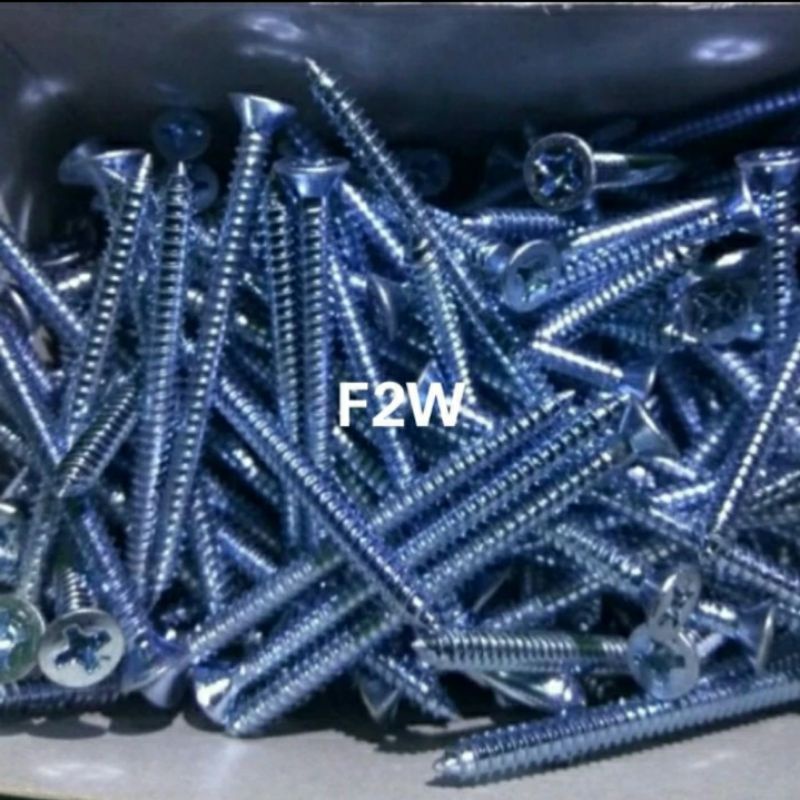 Jual 100PCS SEKRUP TAPPING FAB 12X3" MOON LION SKRUP PUTIH FH 7,5CM | Shopee Indonesia