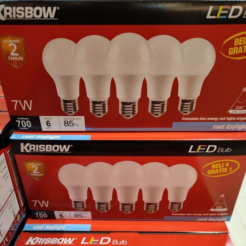Jual Krisbow Set Bohlam Led 7w 5 Pcs - Cool Daylight | Shopee Indonesia