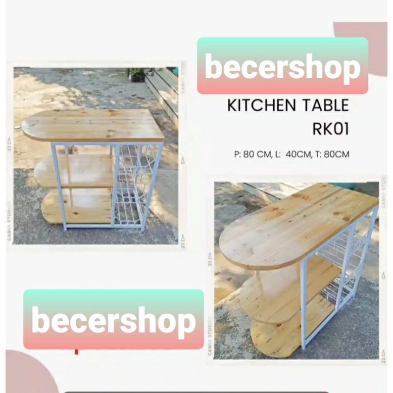 Jual RAK KITCHEN MEJA DAPUR KITCHENTABLE BESI INDUSTRIAL MEJA BAR ...