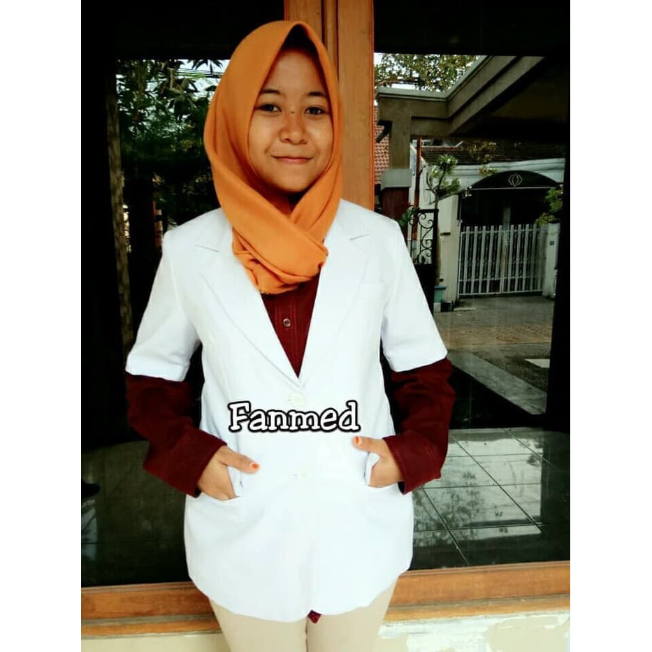 Jual Jas Snelli Seragam Jas Dokter Cewek Lengan Pendek XXXL murah | Shopee Indonesia